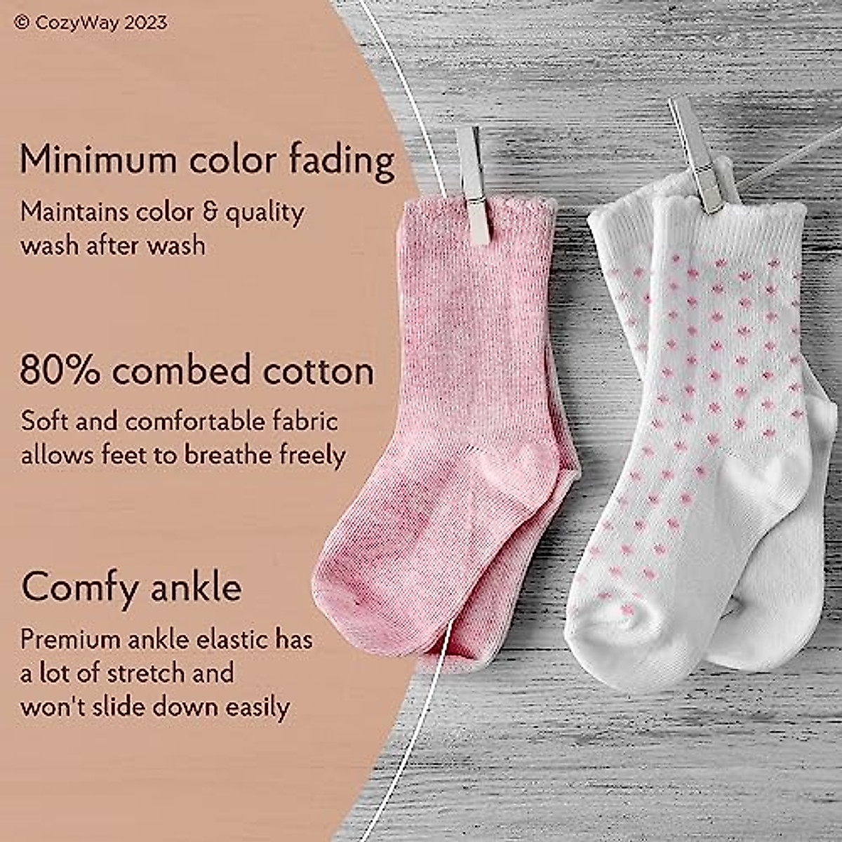 CozyWay Baby-Girls, Baby-Boys Non-Slip Toddler Ankle Socks with Grips, 14 Pairs Low Cut Socks for Baby-Girls and Boys with Grippers - Keep Your Little One Safe and Comfy, 14 Pack Girls, 1-3T
