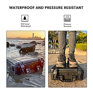 SYMIK A310-MM3DL Dual Layer Waterproof Hard Carrying Case for DJI Mini 3 Pro Drone/Fly More Combo with DJI RC or RC-N1 Remote; Fits Tablet Holder, Landing Pad, iPad; Rugged Professional Case