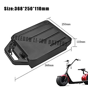 FREEDOH 60V Ebike Battery 12Ah 15Ah 18Ah 20Ah 30AH 35AH Lithium ion High-Capacity Power Battery 60 Volt E-Bike Battery for Motorcycle Electric Bicycle Motor,60v,12Ah