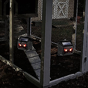 Phosooy Solar Powered Animal Repeller, Predator Eye Animal Deterrent Devices, Coyote Skunk Raccoon Deer Repellent for Chicken Garbage Can Farm Yard Protection (4)
