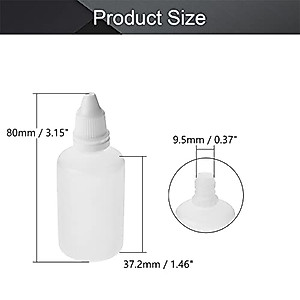 Othmro 1.7oz PE Lab Eye Plastic Dropper Bottles 5pcs, 50ml Squeezable Eye Liquid Dropper Thin Mouth Via of Liquid Sample Seal Storage Bottle with Childproof White Cap