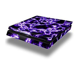 Vinyl Decal Skin Wrap compatible with Sony PlayStation 4 Slim Console Electrify Purple (PS4 NOT INCLUDED)