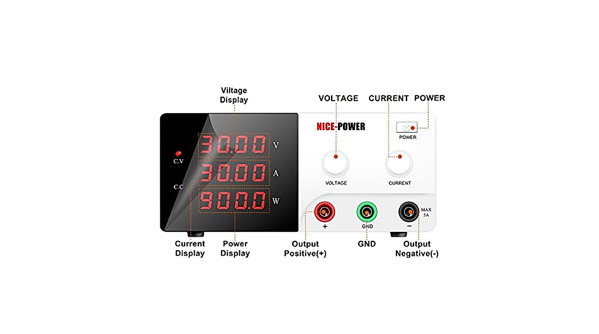DC Power Supply 30V 20A Adjustable Variable Source for Precision Testing