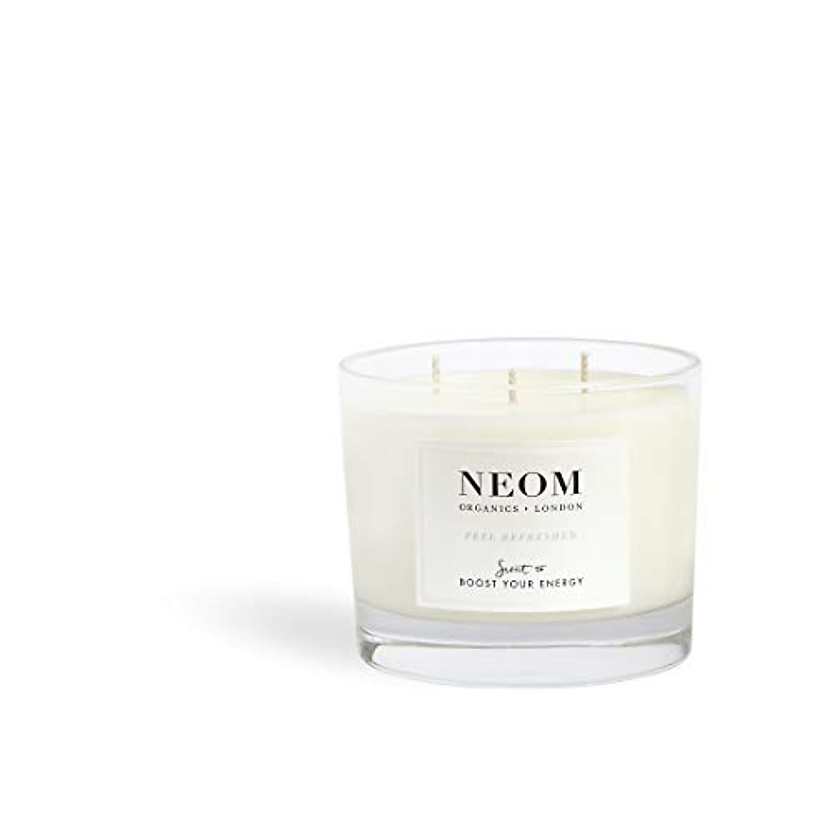 NEOM- Feel Refreshed Scented Candle, 3 Wick | Lemon & Basil | Essential Oil Aromatherapy Candle | Scent to Boost Your Energy