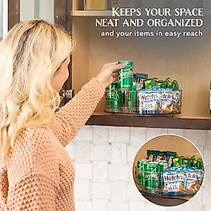 Lazy Susan Turntable - Clear Acrylic, Removable Sections, Rotates 360 Degrees. Easily Organize Your Fridge, Cabinet or Counter. Great Carousel Storage for Food, Spices, Cosmetics. (4-Sections)