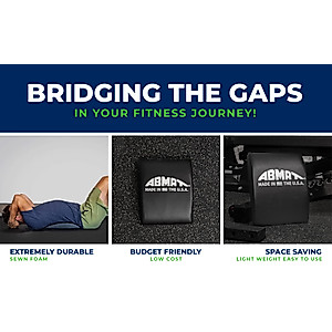 ABMAT Sit Up Mat- The Original Abdominal and Core Trainer Mat for Full Range of Motion Sit ups, Crunches and Ab Workouts Black Vinyl