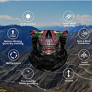 TERNNK Seamless Neck Gaiter Shield Scarf Bandana Face Mask Seamless UV Protection for Motorcycle Cycling Riding Running Headbands (A-01)