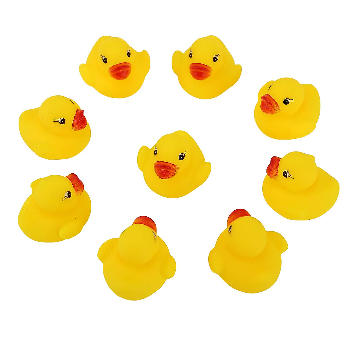 SAVITA 50pcs Rubber Ducky Bath Toy for Kids, Float and Squeak Mini Small Yellow Ducks Bathtub Toys for Shower/Birthday/Party Supplies（3.5×3.5×3cm/1.4×1.4×1.2inch）