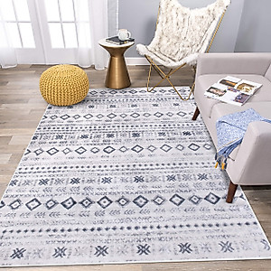 Rugshop Tribal Bohemian Vintage Area Rug 5' x 7' Cream