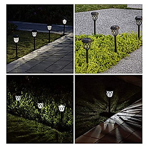 EXCMARK 10 White Lights&10 Colo rchanging Lights. Solar Lights Outdoor Decorative for Garden Pathway Walkway.