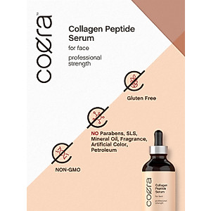 Coera Collagen Serum for Face | 4 fl oz | with Collagen Boosting Peptides | Professional Strength Formula | Free of Parabens, SLS, & Fragrances | Packaging May Vary