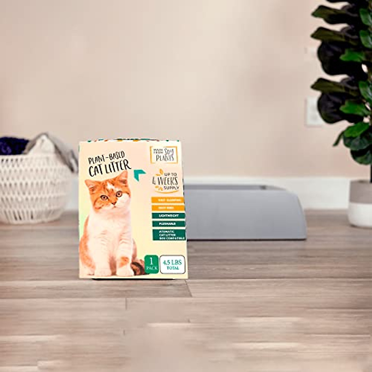 O.R.I./Graystone Natural Granular Tofu Cat Litter for Automatic Self-Cleaning Litter Box Robots | Dust Free Fast Clumping Multi-Cat Plant Based Flushable Lightweight | 1pk 4.5lb Refill Bag Unscented