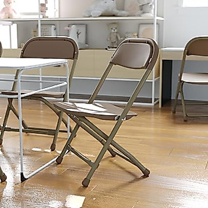 Flash Furniture 2 Pk. Kids Brown Plastic Folding Chair