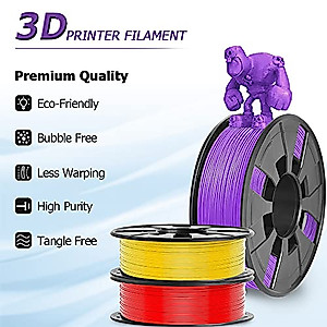 8 Pack 3D Printer Filament, 1.75mm PLA 3D Printing Filament in Total 2KG, 8 Colors Dimensional Accuracy +/- 0.03 mm Widely Compatible for 3D Printing