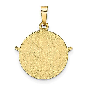 IceCarats 14K Yellow Gold Holy Spirit Medal Round Necklace Charm Pendant Only