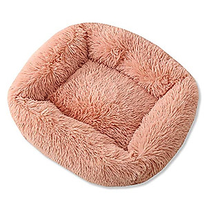 Bed L Size Plush Square Beds for Cats Dogs Super Soft Winter Warm Sleeping Mats for Dogs Cats 1Pcs Morandi Powder