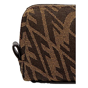 FENDI FF Vertigo Brown Coated Canvas Small Beauty Pouch 8N0179