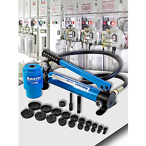 AMZCNC Hydraulic Knockout Punch Electrical Conduit Hole Cutter Set KO Tool Kit 1/2 to 4 inch (15T(1/2"-4"))