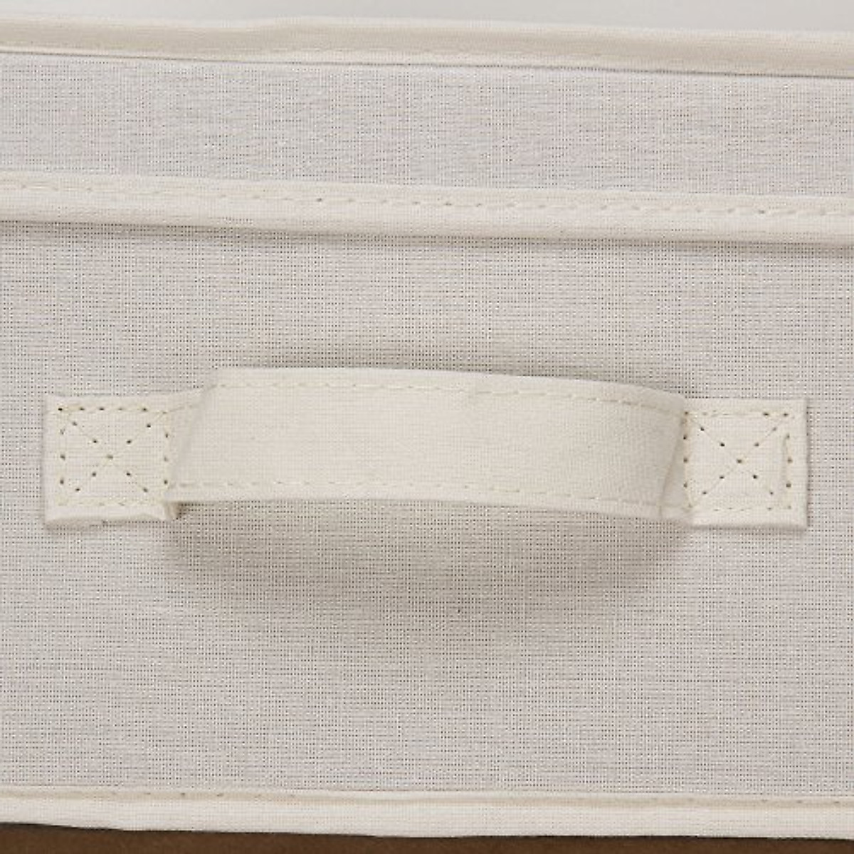 Household Essentials 115 Storage Box with Lid and Handle | Natural Beige Canvas | Jumbo