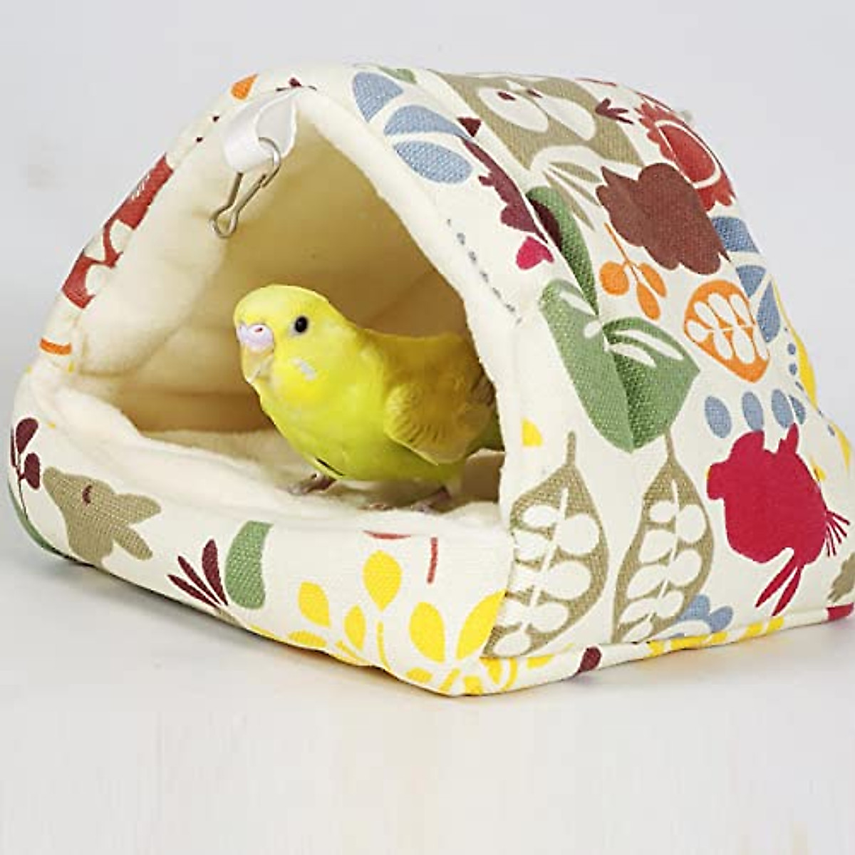 Winter Parrot Cage Hideaway Cave House Hut Birdcage Perch Swing Hammock Bird Hanging Nest for Lovebirds Parakeet Finches Cockatiel Cockatoo, 15cmx15cmx14.5cm