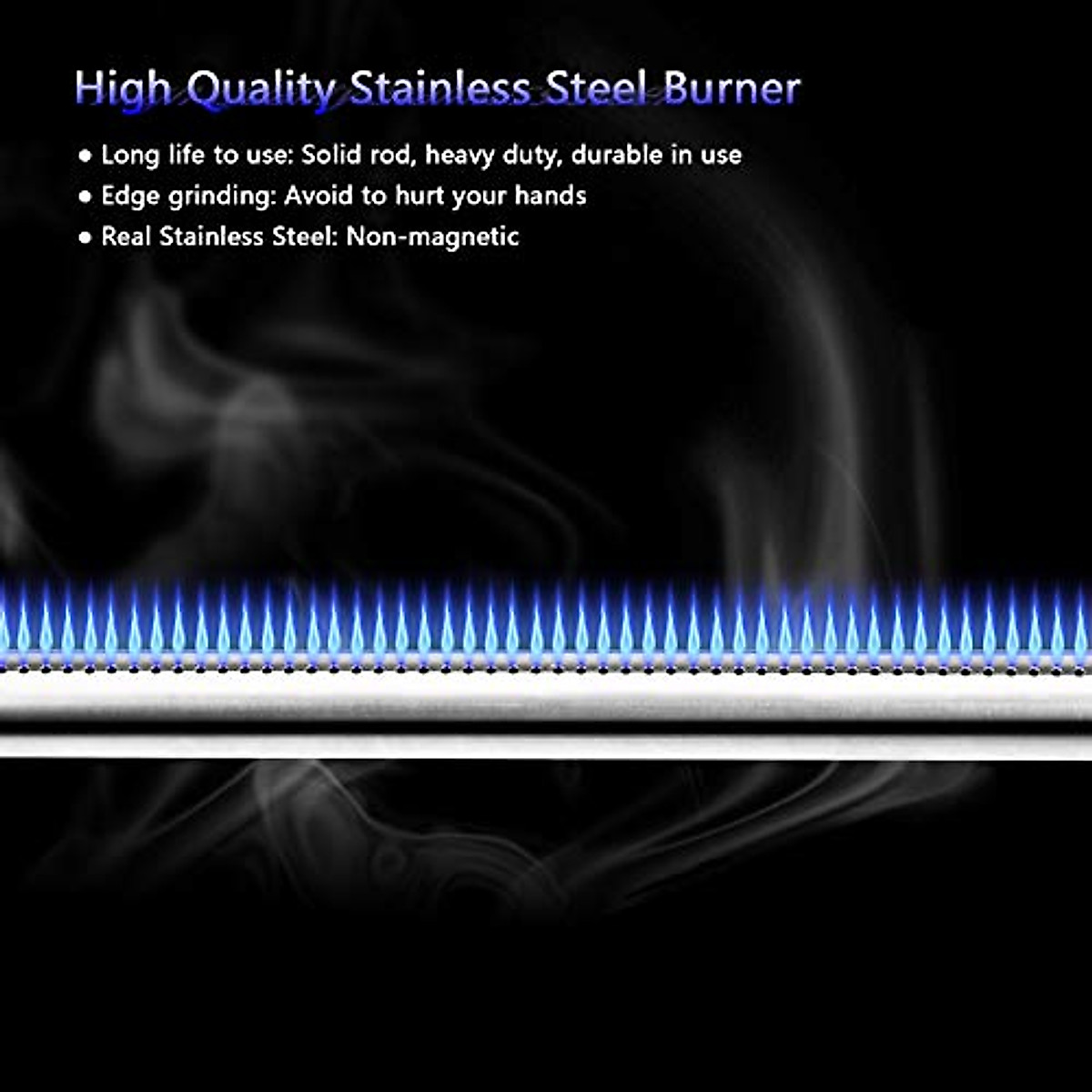 Uniflasy 60040 17 Inch Grill Burner Tube for Weber Q100 Q120 Q1000 Q1200 304 Stainless Steel Baby Q 386001 386002 516002, 516001, 50060001, 51060001 Gas Grills, Replacement Part Weber 69957/45657