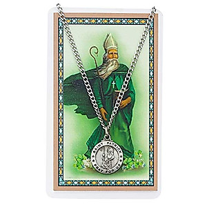 St Patrick Prayer Card With Medal Charm Patron Saint Catholic Christian Pendant