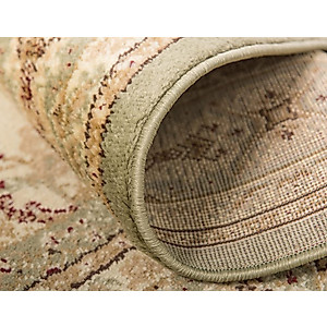 Unique Loom Versailles Collection Traditional Classic Border with Medallion Motif, Area Rug (10' 0 x 13' 0 Rectangular, Green/ Ivory)