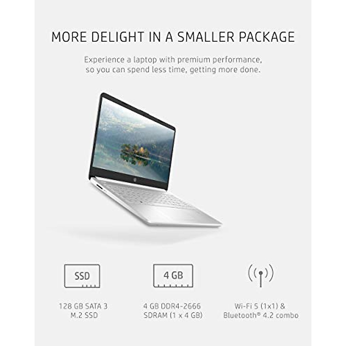 HP 14 Laptop, 11th Gen Intel Core i3-1115G4, 4 GB RAM, 128 GB SSD Storage, 14-inch Full HD Display, Windows 10 in S Mode, Long Battery Life, Fast-Charge, Thin & Light Design (14-dq2020nr, 2021)
