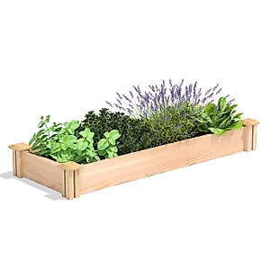 Greenes Fence Miracle-GRO Cedar Raised Garden Bed, 16" x 48" x 5.5" - Made in USA with North American Cedar