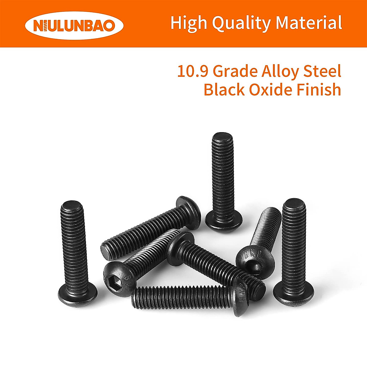 M5-0.8 x 30mm Button Head Socket Cap Screws Bolts 10.9 Grade Alloy Steel Metric, Black Oxide Finish, Machine Fully Threaded, Allen Hex Drive, 50PCS