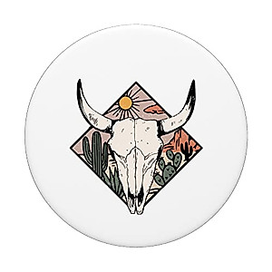 Vintage Country Western Desert Bull - Cool Country Bull Head PopSockets Swappable PopGrip
