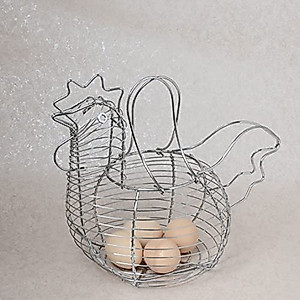 Egg Storage Egg Holder Basket Chicken Shaped Wire Fruit Metal Table Snacks Organizer Kitchen Gadget