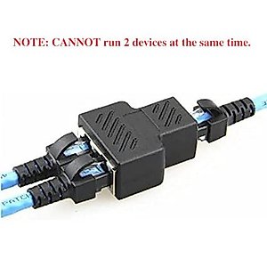 Qaoquda RJ45 Splitter Adapter 1 to 2 Dual Female Port CAT 5/CAT 6 LAN Ethernet Socket Splitter Connector Adapter