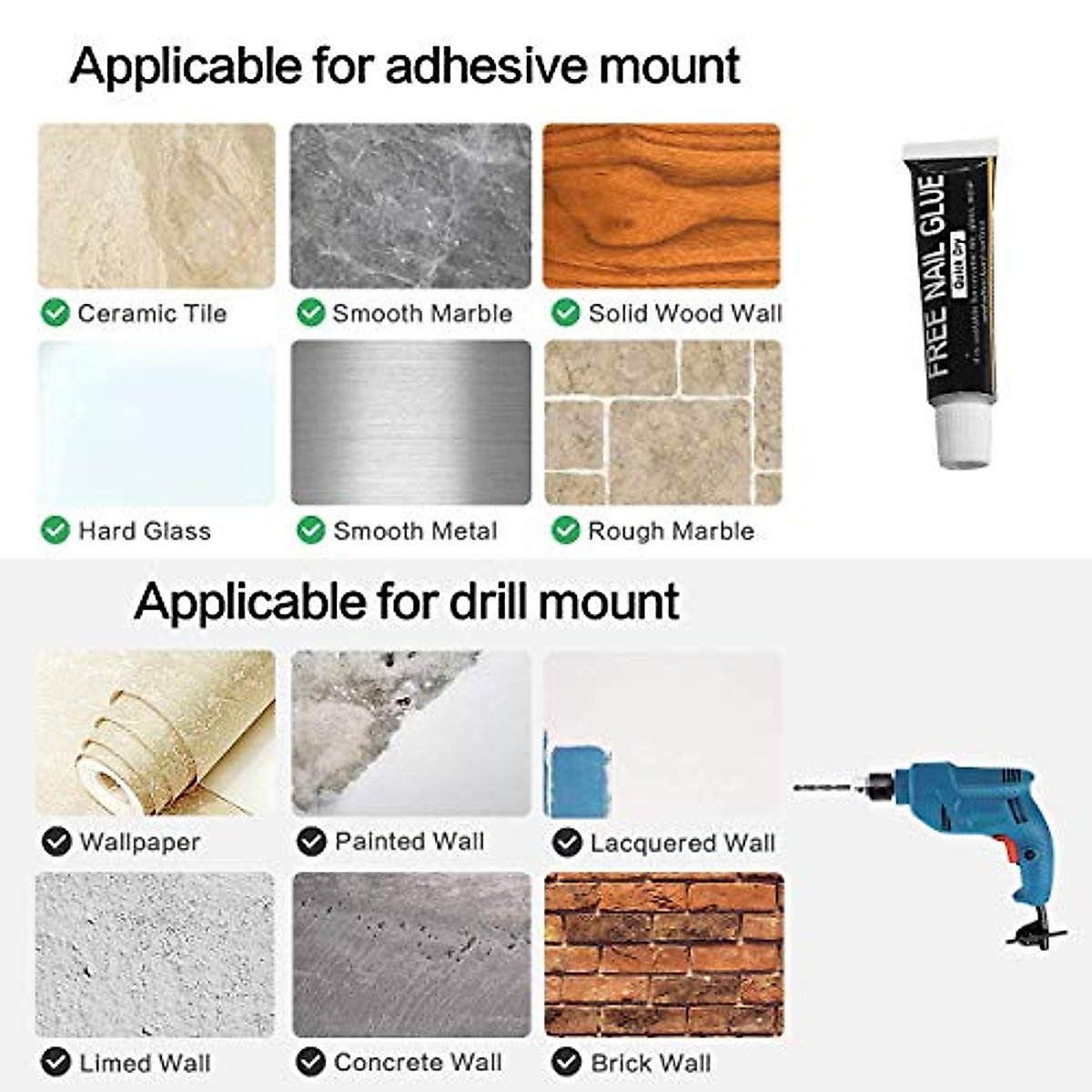 VOLPONE Corner Shower Caddy with Razor Holder Adhesive Shower Shelf Corner No Drilling Bathroom Shower Organizer Storage Rack (2-Pack, Black)