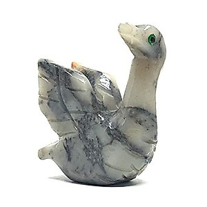 Nelson Creations, LLC 1.5 Inch Swan Natural Soapstone Hand-Carved Animal Charm Totem Stone Carving Figurine