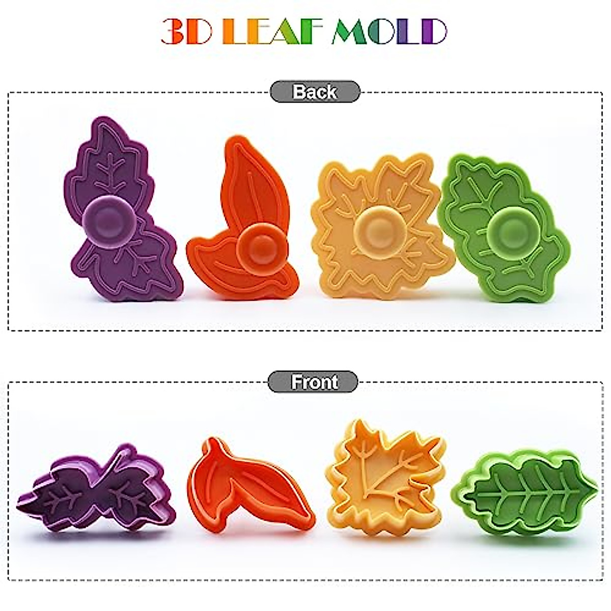Joinor Cake Leaves Baking Pie Crust Cutters Set of 4 Random Color