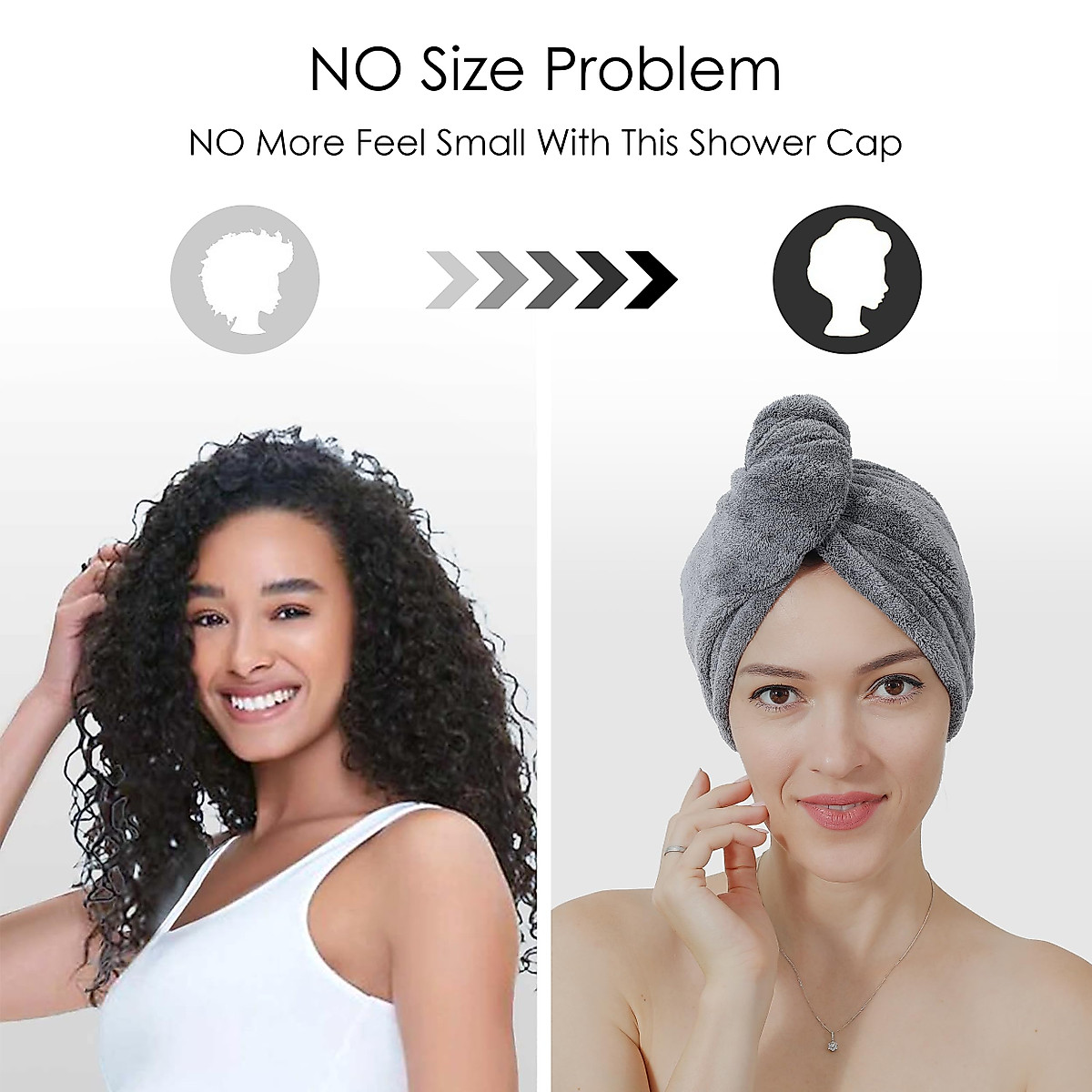 TENSTARS 5 Pack Thicken Microfiber Hair Towel Wrap for Women - Elastic Loop Design - 320GSM Coral Velvet - Quick Dry Hair Turban - 11x28 Inch (Grey+Pink+Brown+FrozenBlue+FrozenBerry)