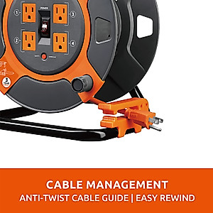 Link2Home Cord Storage 3 ft. Extension Cord 4 Power Outlets – 14 AWG SJTW Cable