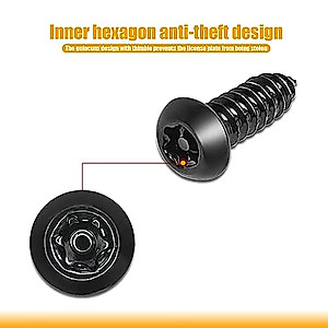 Hawyet 20 PCS American Standard License Plate Frame Screw Accessories, Car License Plate Frame Screw Kit, License Plate Screw Buckle Matching Screws, Suitable for Most Models (Black)