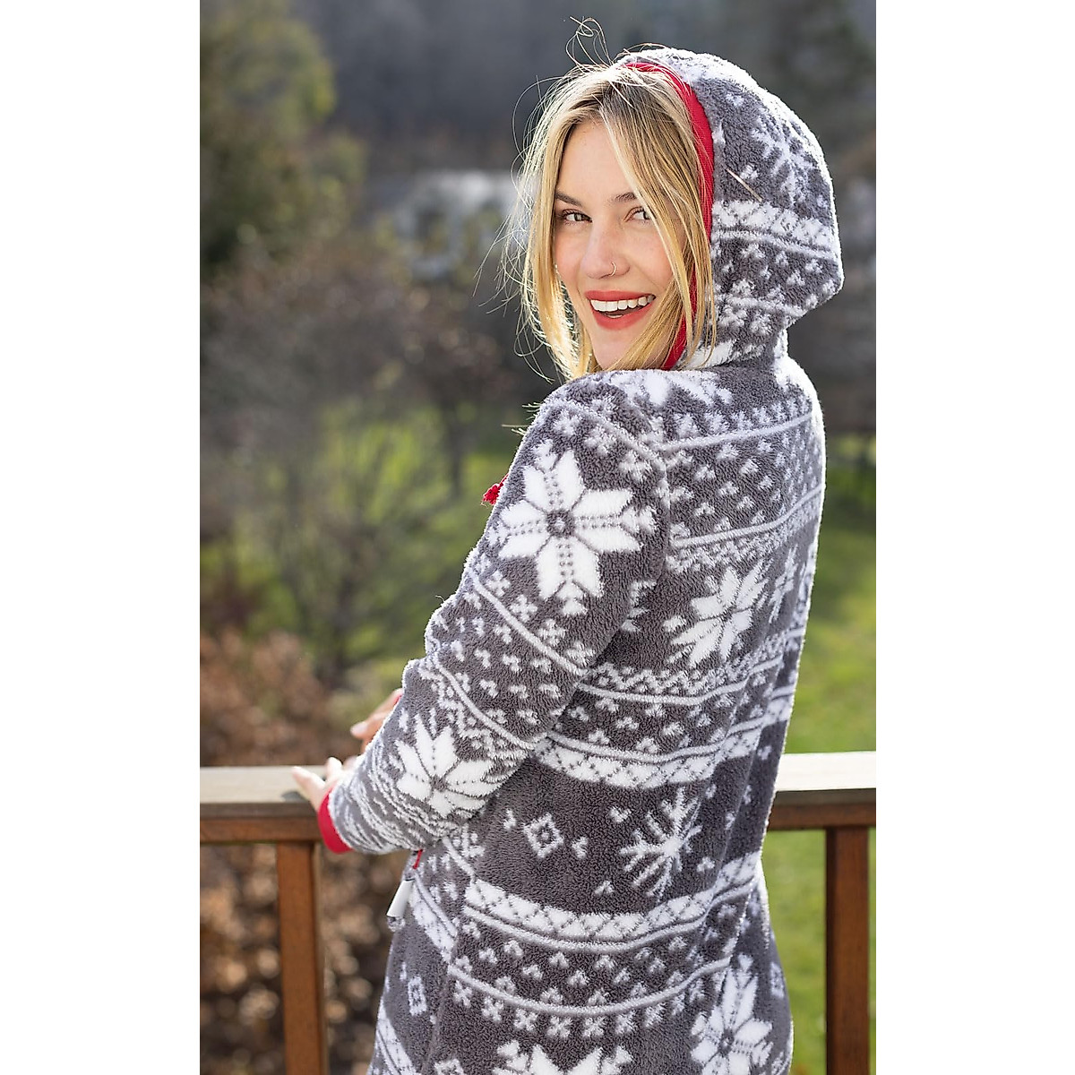 PajamaGram One Piece Pajamas for Women - Womens Onesie, Gray, XLT