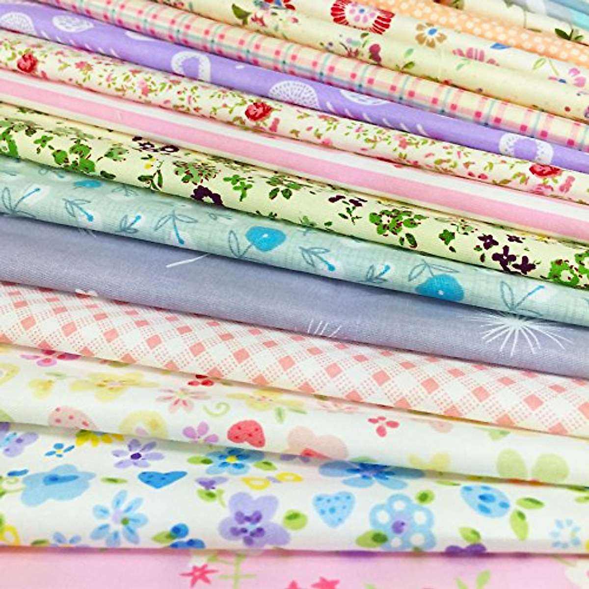 flic-flac Quilting Fabric Squares 100% Cotton Precut Quilt Sewing Floral Fabrics for Craft DIY (8 x 8 inches, 30pcs)