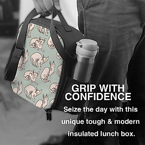 Hairless Naked Cats Sphynx Cats Lunch Bags Box Reusable Insulated Cooler Durable Portable Office Work School,For Women Men