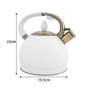 Stovetop Tea Kettle Whistling Teapot Tea Kettle 3.5L Whistling Kettle Electroplating Bronze Handle Whistling Kettle For Gas Stove Universal Teapot Kettle Stove Top Kettle Tea Pot (Color : Red, Size