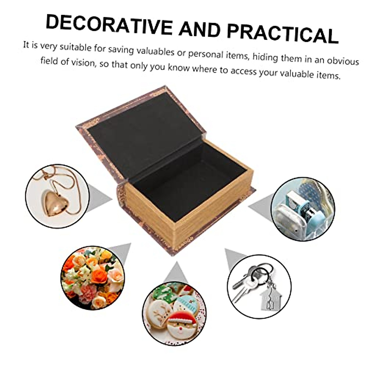 Garneck Box Bible Storage Box Para Mesa De Secret Book Safe Box Christmas Gift Box Fake Books Xmas Bible Ornament Wood Bible Box Wood Bible Case Office Wood Wooden Props