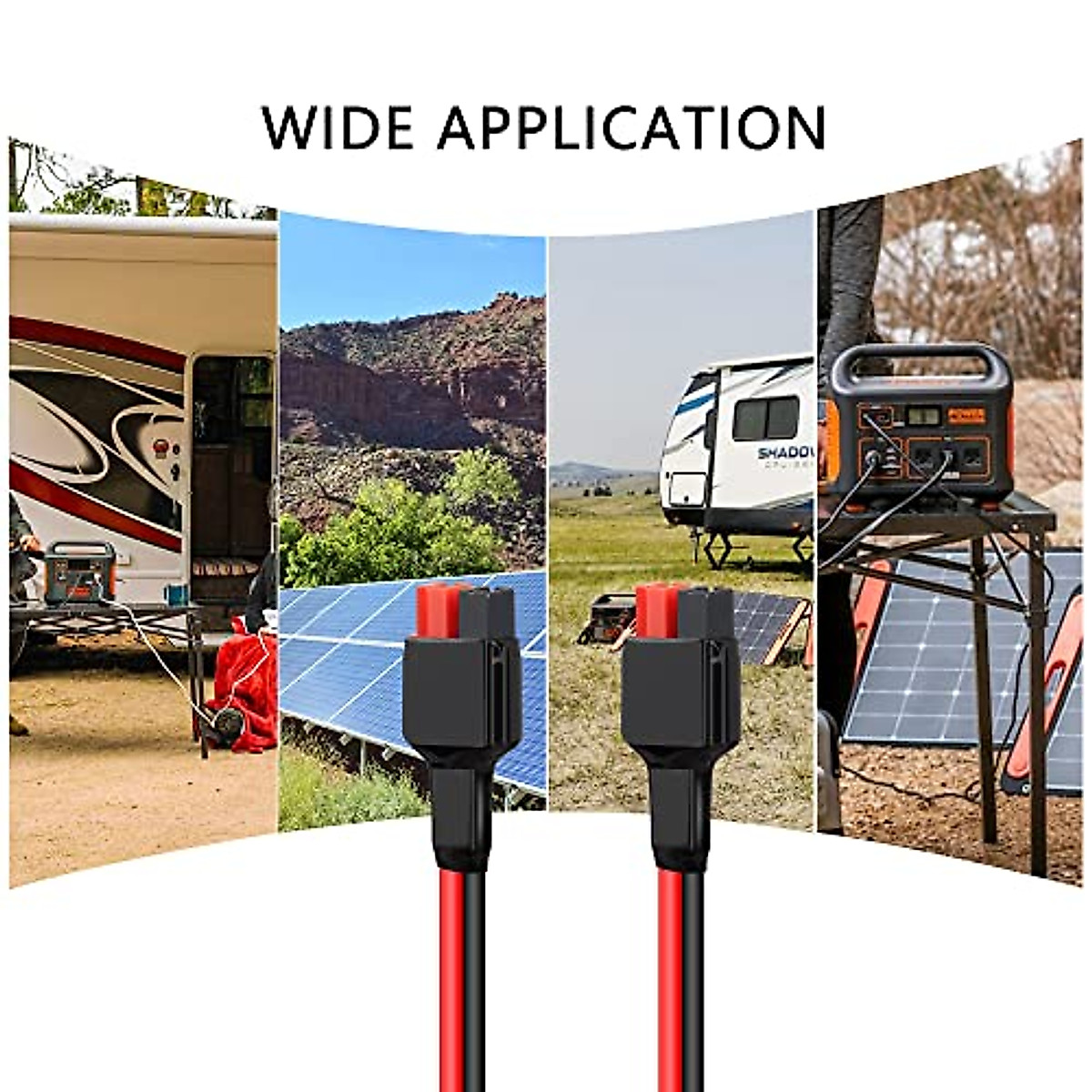 YAODHAOD 45A Battery Adapter Cable 14AWG,Solar Panel Extension Cable Connector Kit for Portable Solar Generator Power Station、Power Inverter and Renogy、Boulder 200 Solar Panels