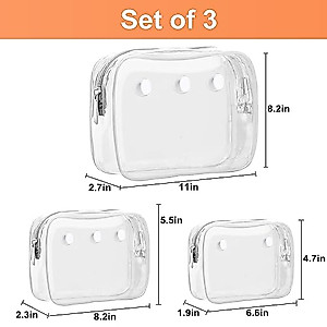 Everfunny 3 Packs Clear Bogg Beach Tote Bag with 2 Pack Insert Hooks Accessories for Bogg Bags Travel Makeup Clean Toiletry Brush Organizer Cosmetic Divider Storage Inner Pouch