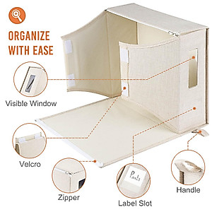 Homaisson 2-Pack Shoe Storage Organizer for Closet, Large Shoe Box Storage + 3 Pack Bed sheet organizers and storage, Foldable Sheet Set Organizers for Linen Closet (Black+Khaki)