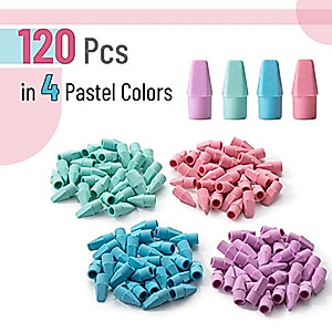 Mr. Pen- Pencil Top Erasers, Pastel Colors, 120 Pack, Pencil Erasers Toppers, Pencil Cap Erasers, Eraser Tops, Pencil Top Erasers Bulk, Eraser Caps for Pencils, Cap Erasers for Pencils Bulk