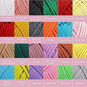 Fedmut Yarn for Crocheting -200g Beginners Chunky Cotton Yarn Easy-to-See Stitches Thick Worsted Yarn for Knitting Craft -Purple