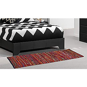 Cotton Multi Chindi Hand Woven Rugs 24x36 inch Multi Color,Cotton Area Rugs,Indoor Out Door Rugs 2'x3',Rugs for Living Room, Machine Washable Rugs,Hand Woven & Kitchen Entryway Rug